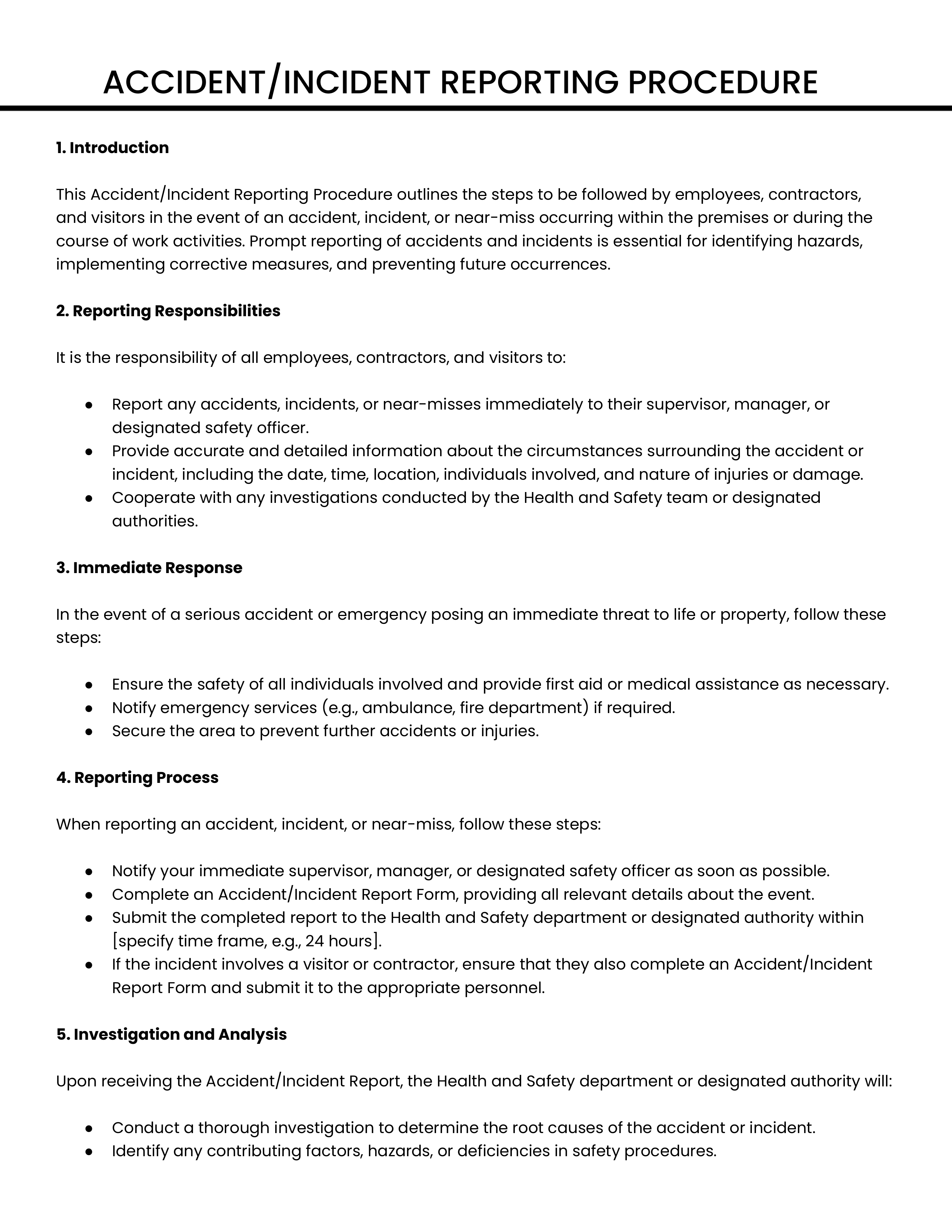 Accident or Incident Reporting Procedure | Medusa Store
